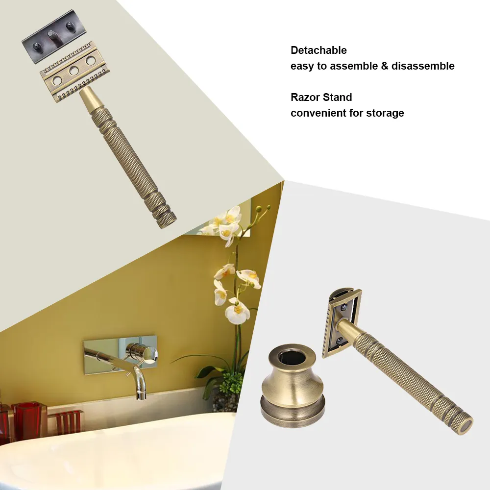 Metal Men's Safety Razor Kit with Double Edge Razor, Metal Handle, and ...