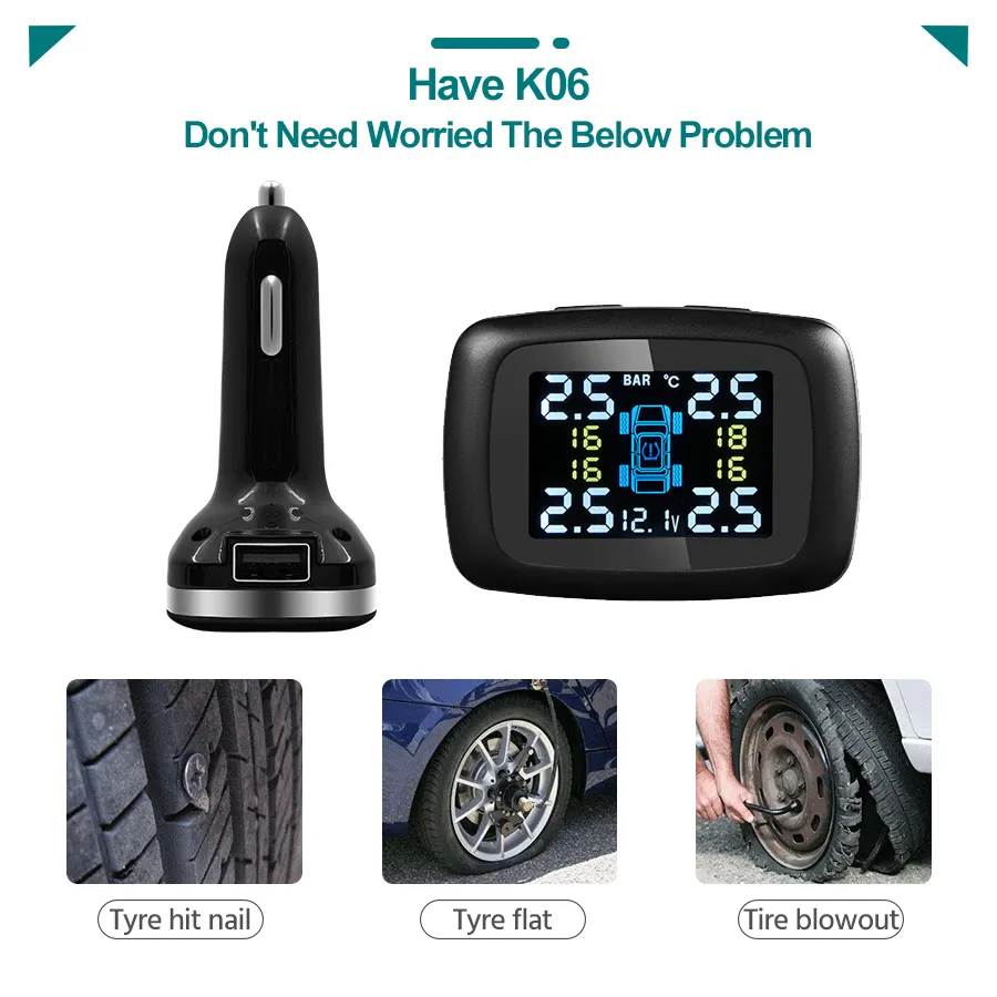 DHgate.com:"ACCEO Smart Tire Pressure Monitoring System: USB Lighter-Powered, 4 Sensors, Real ...