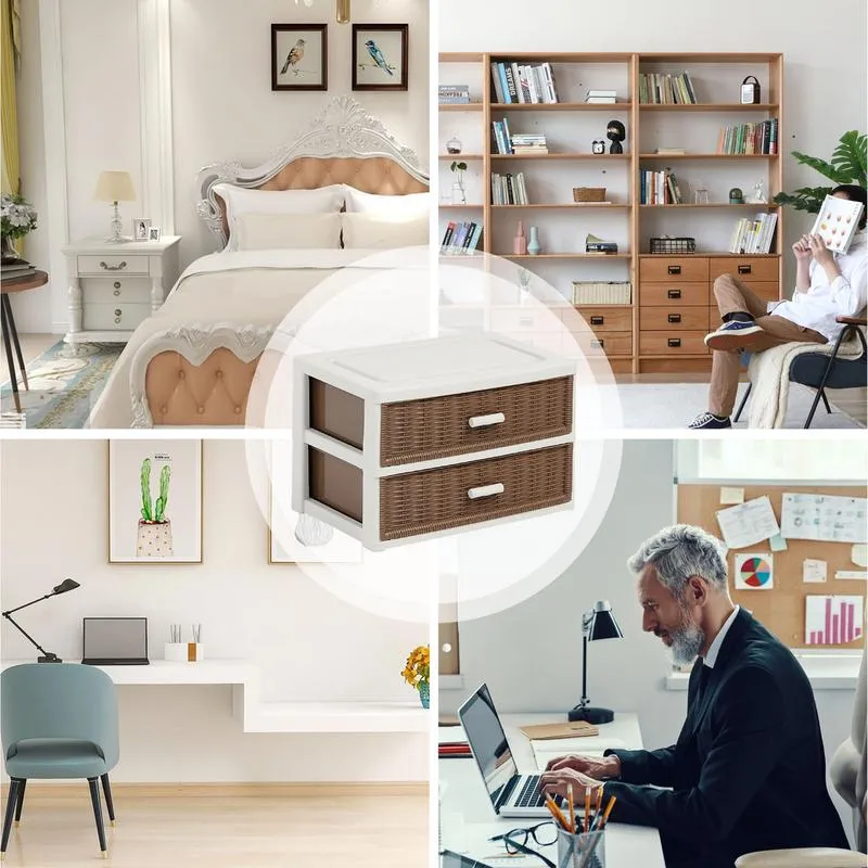 Multi-Functional Desktop Organizer - Stackable Plastic Storage ...