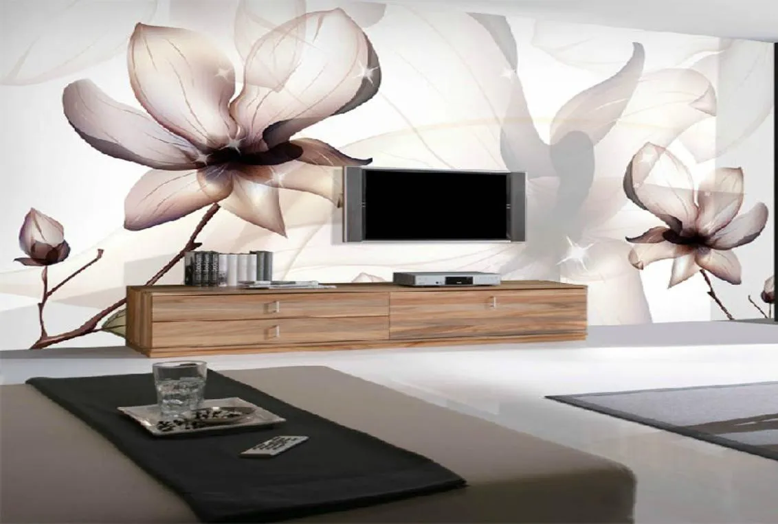 Large Custom 3d Magnolia Flower Flower Hd Wallpaper For Bedroom Living