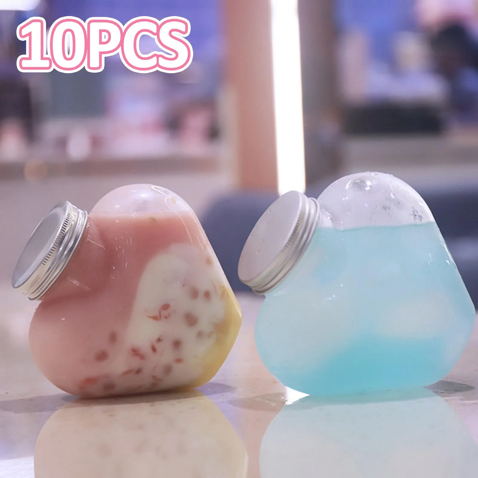 Empty Juice Bottles with Screw-On Caps for Homemade Drinks and Fridge ...