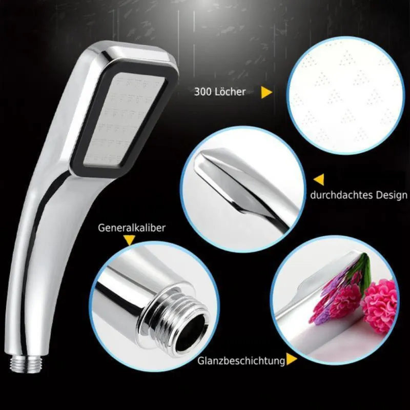 1/High Pressure 300 Holes Rainfall Shower Head Water Saving Sprayer ...