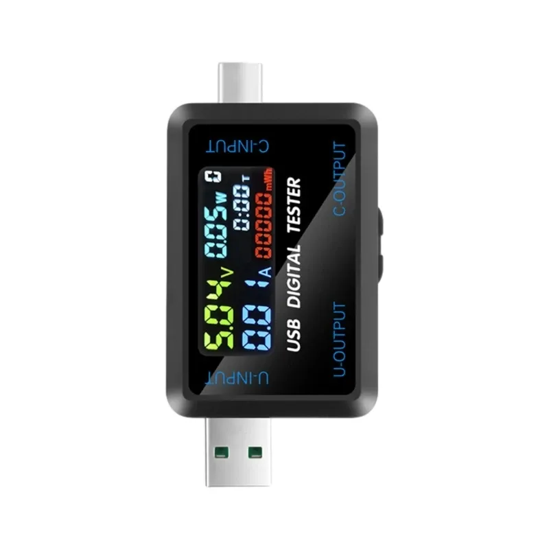 USB Type-C Power Meter Digital LCD Display for Voltage, Current, and ...