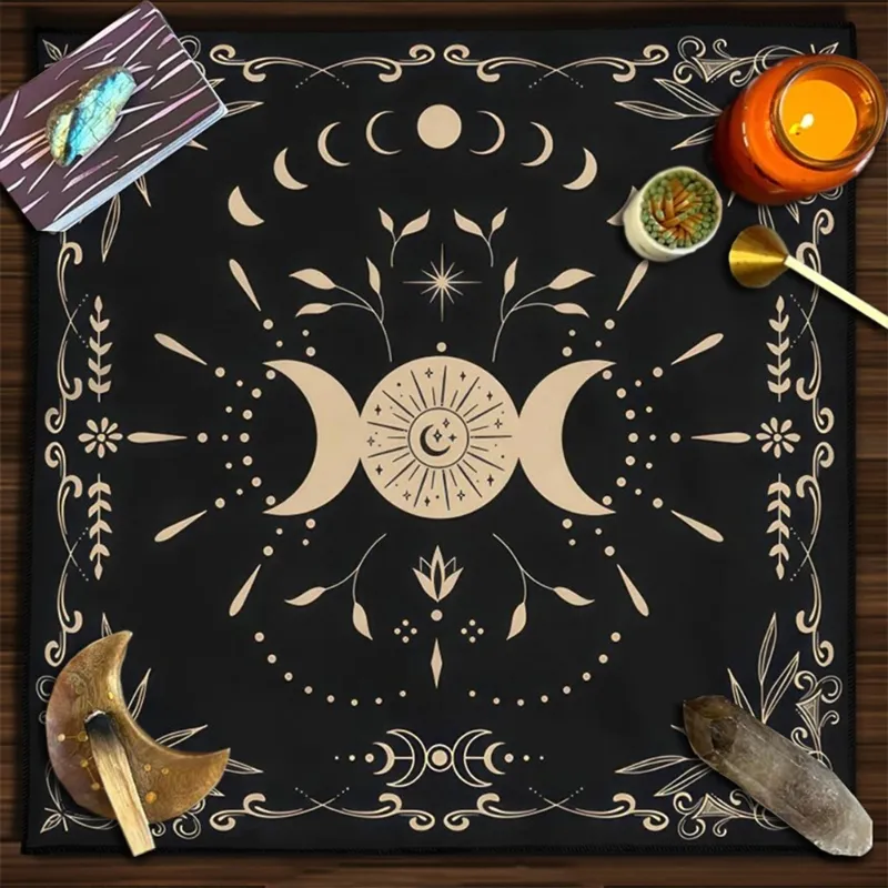 Gaming Desk Mat Square Divination Cloth Velvet Altar Tablecloth For Board Game Card Reading ...