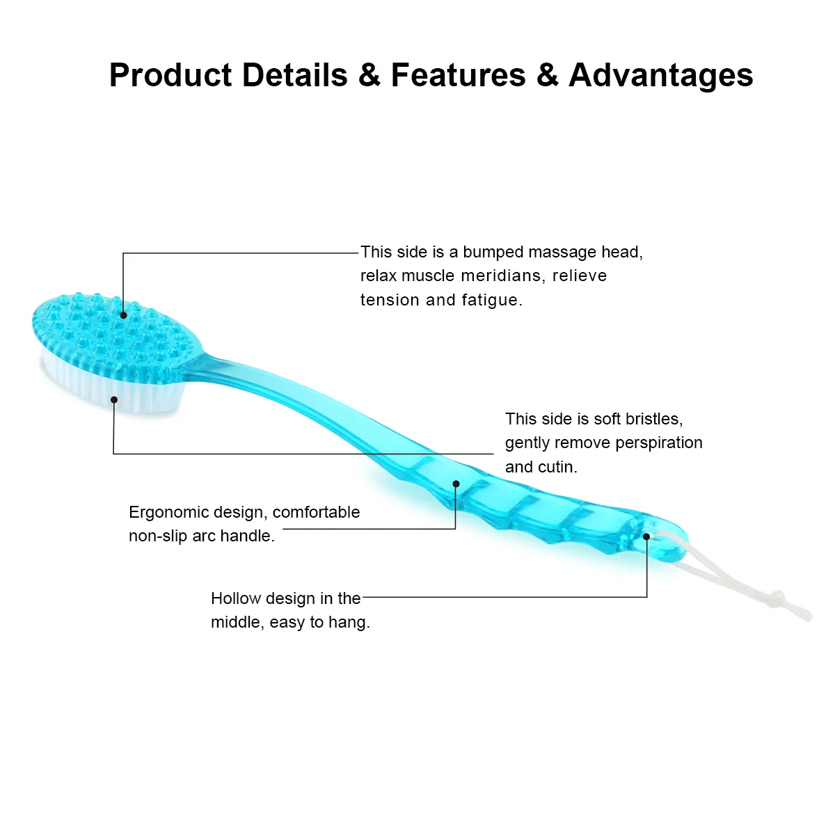 DHgate.com:PIXNOR Exfoliating Body Brush with Long Handle for Shower ...