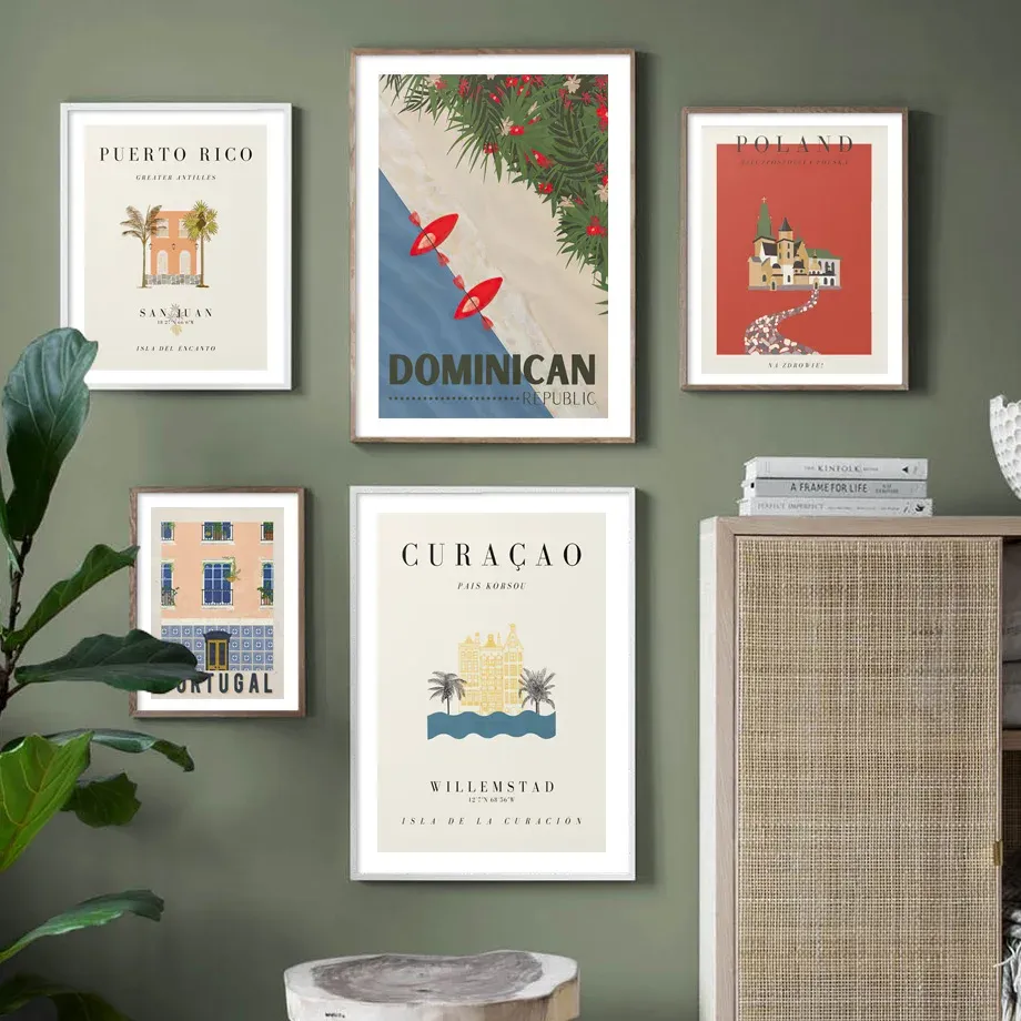 City Map Art Prints - France, Cuba, Portugal, Greece, Morocco - Canvas ...
