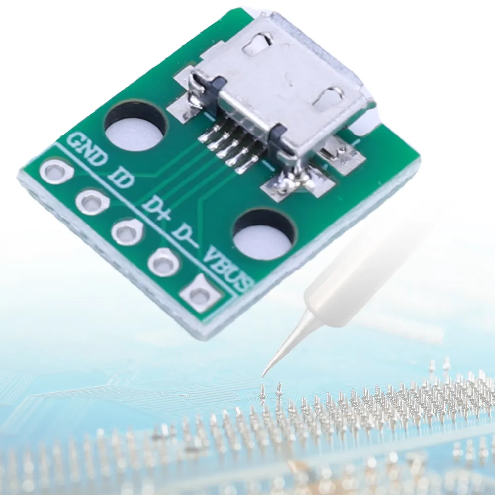 USB B Plug Connector To DIP Adapter 5 Pin Female B Type PCB Converter ...