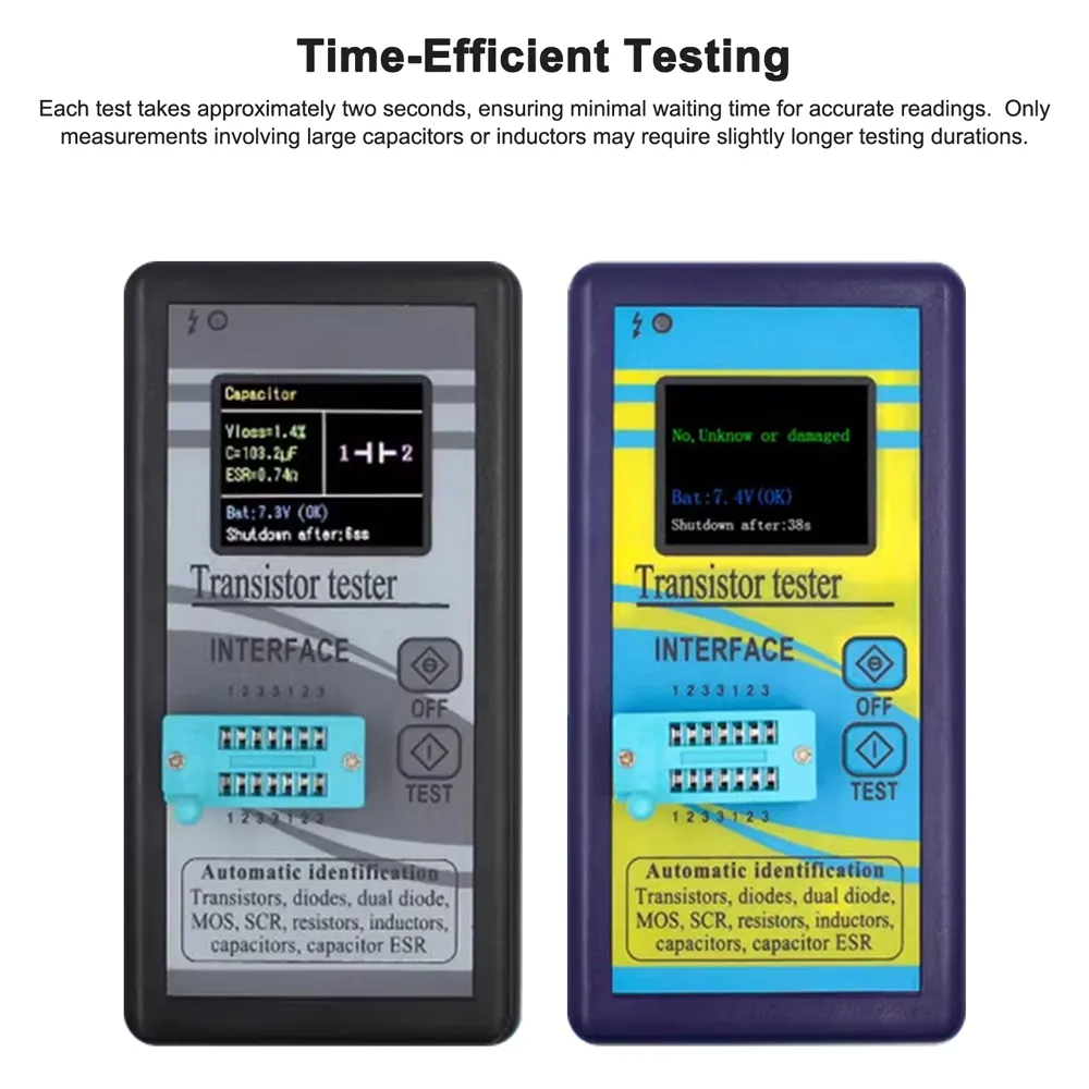 1.8 Inch Pin Detection NPN PNP Transistor Diode Inductor Capacitance ...