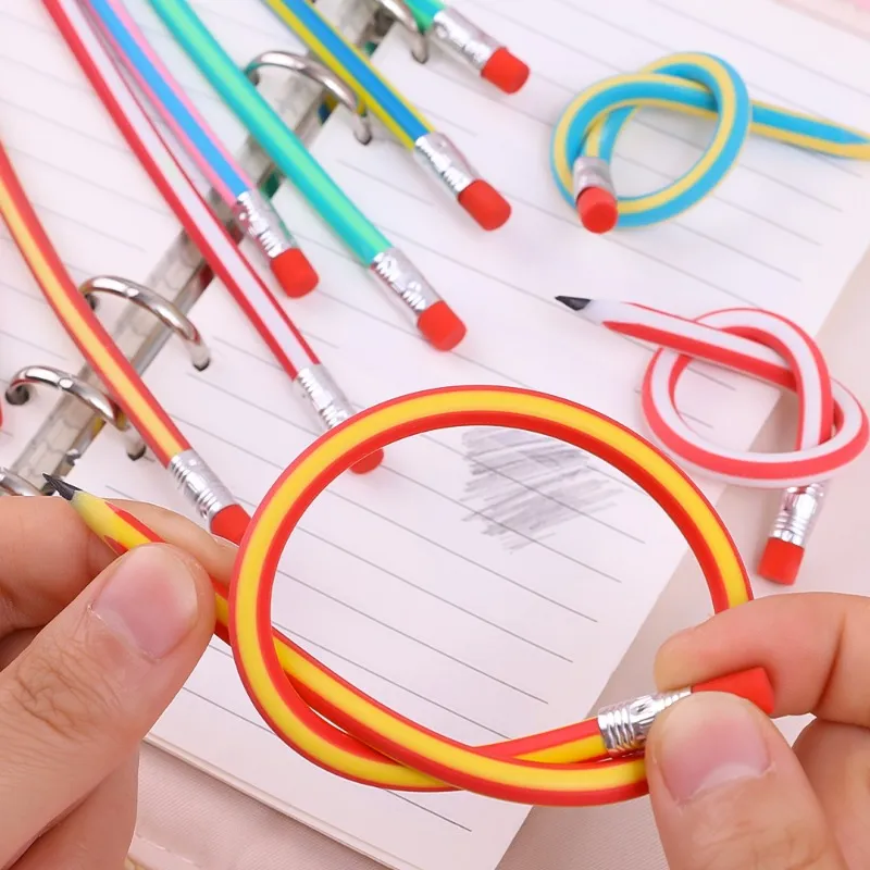 Bendable Soft Pencils With Eraser For Kids, Colorful Creative Novelty ...