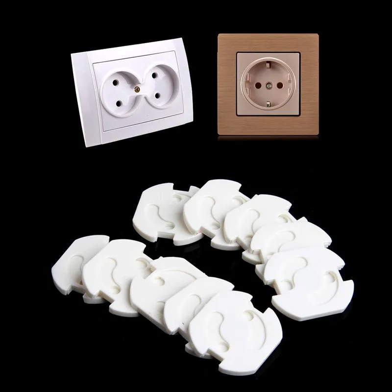 White Plastic Socket Protectors for Child Safety Covering Electrical ...