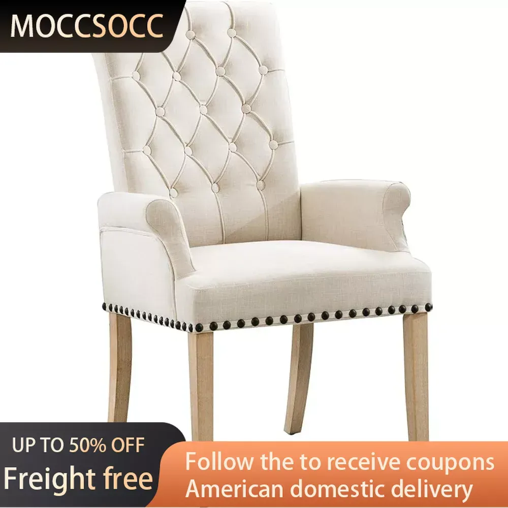 DHgate.com:Tufted Upholstered Fabric Accent Dining Room Kitchen Chair ...