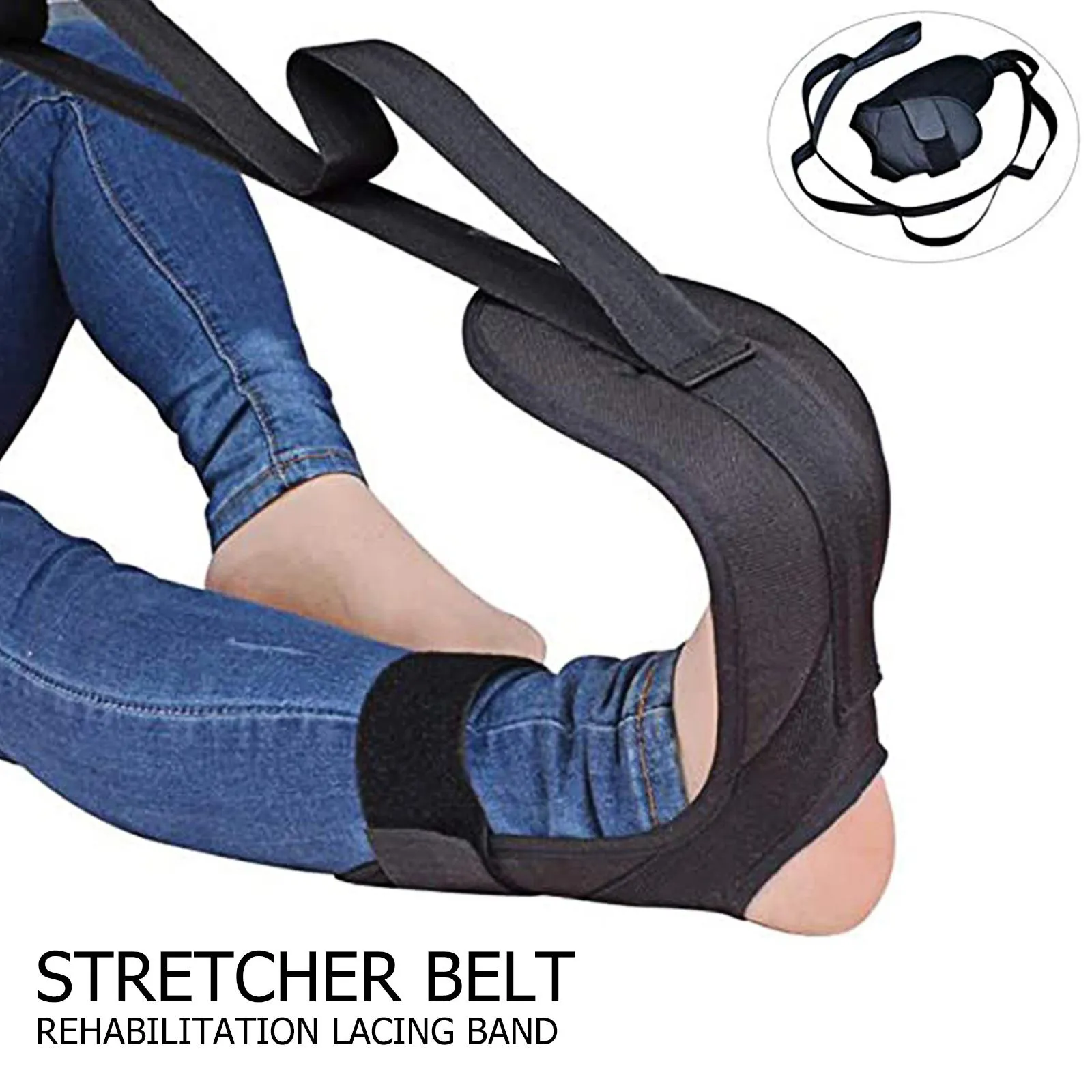 Stretching Strap Fascia Hamstring & Leg Stretcher Belt With Loops ...