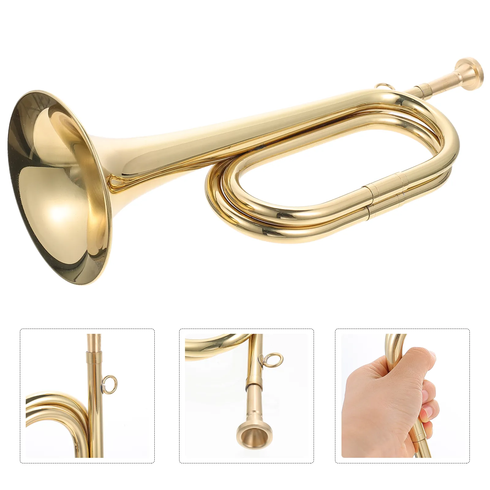 Trumpet Brass Cavalry Horn with Mouthpiece - Brass Bugle Call for ...