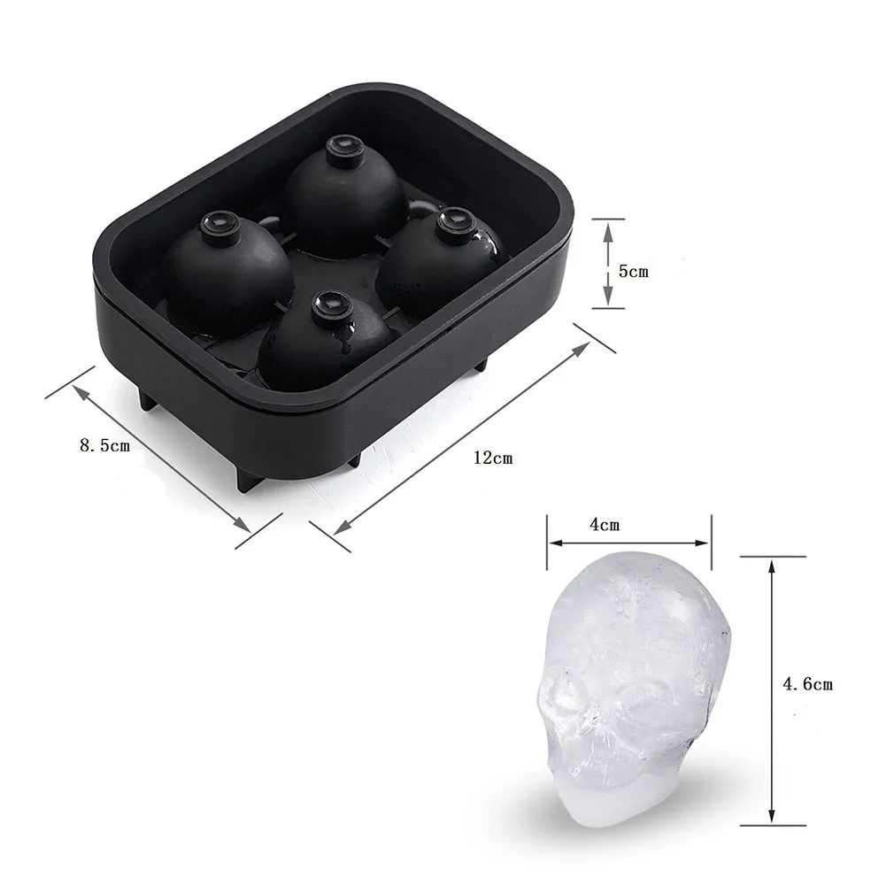 DHgate.com:3D Skull Ice Cube Molds, 4-Pack Silicone Whiskey Ice Ball ...
