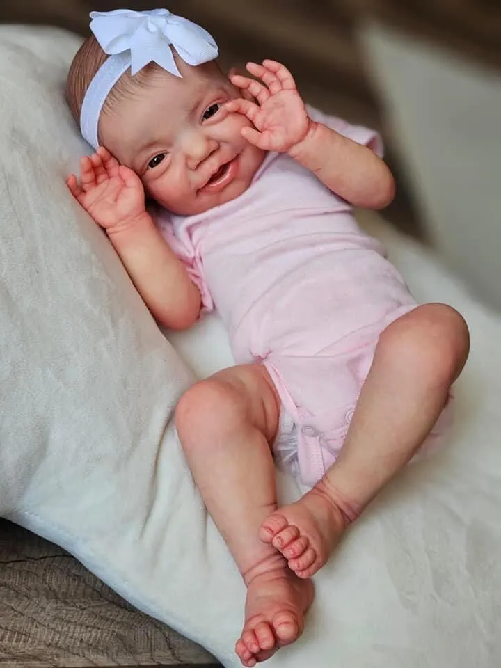 19 Inch Charlie Reborn Baby Realistic Soft Body Newborn Hair-Painted ...