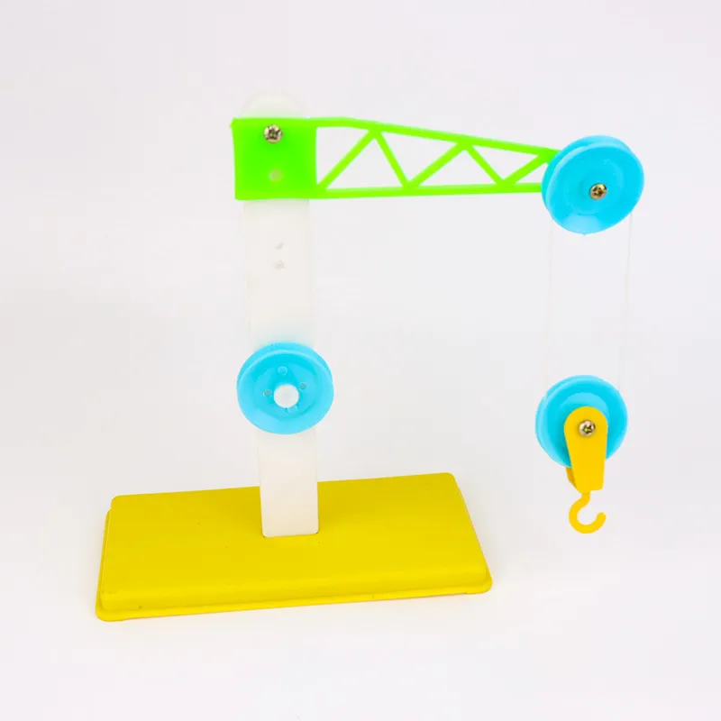 DIY Physics Pulley Crane Science Model Kit with Colorful Pulleys and ...