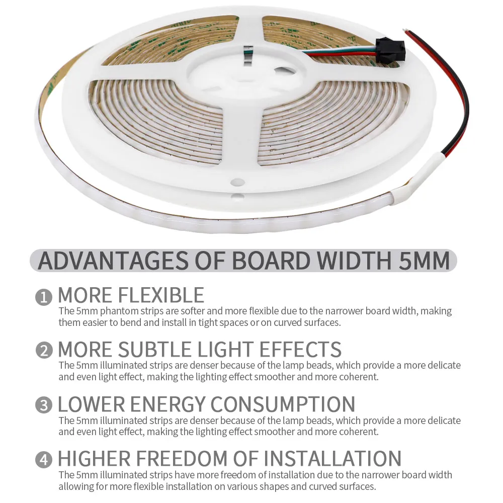 WS2812B RGB LED Strip Individually Addressable COB, 60/100/160 LEDs/M ...