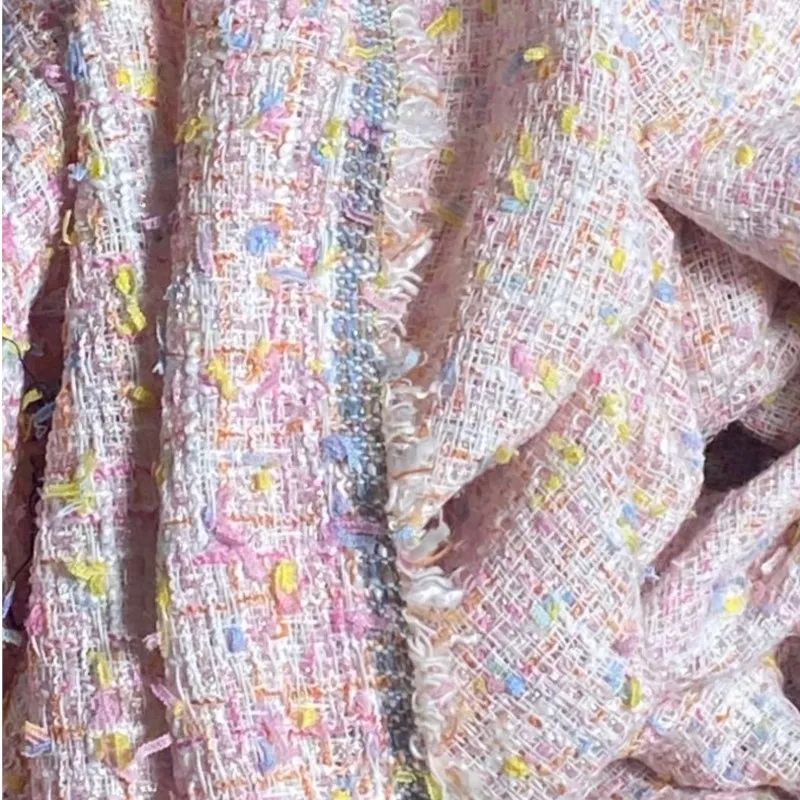 Pink Colored Yarn Tweed Fabric Wide 100cm X 150cm Ladies Tweed Fabric ...