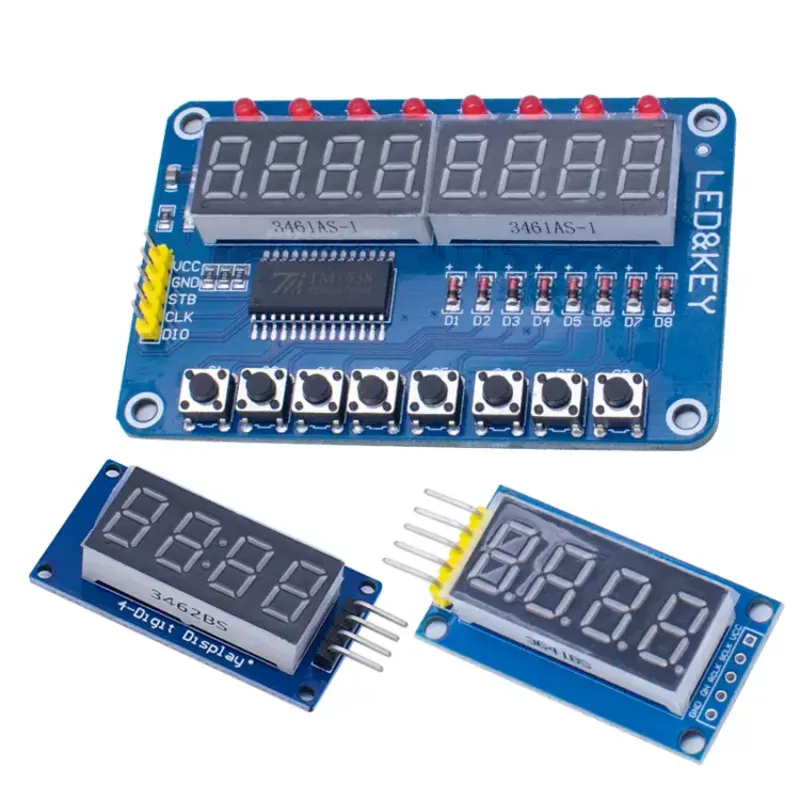 Digital Tube Clock LED Programmable Display Board 4 Digit 7 Segment 0. ...