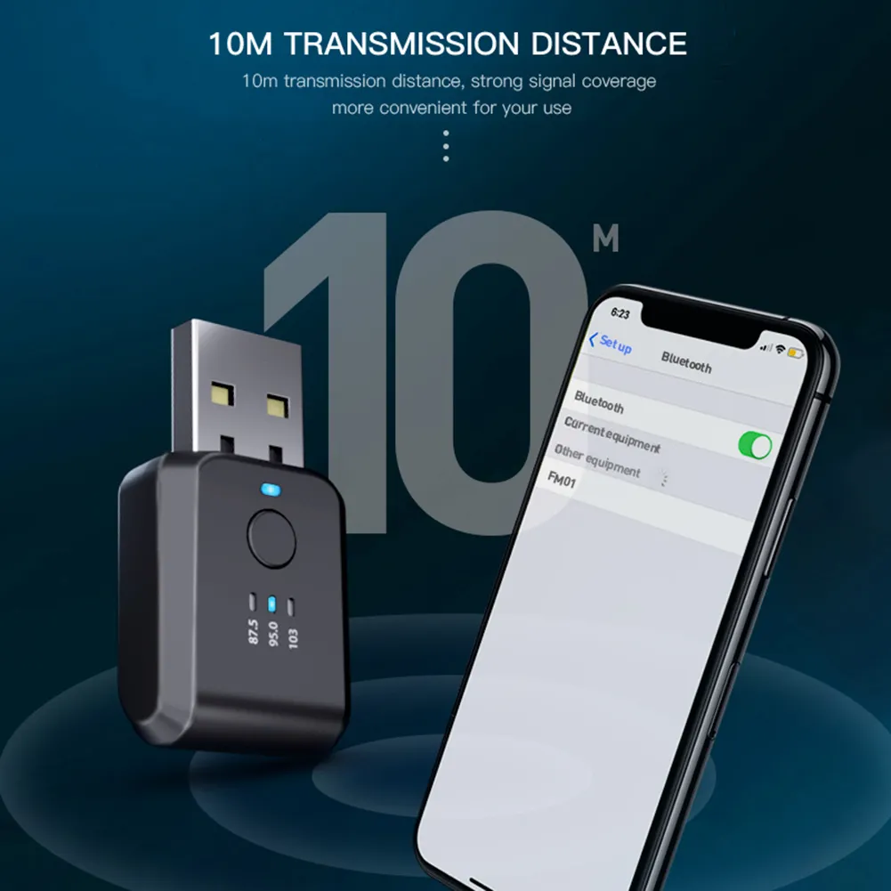 3-in-1 USB Charger Cable with FM Transmitter, Bluetooth Receiver, and ...