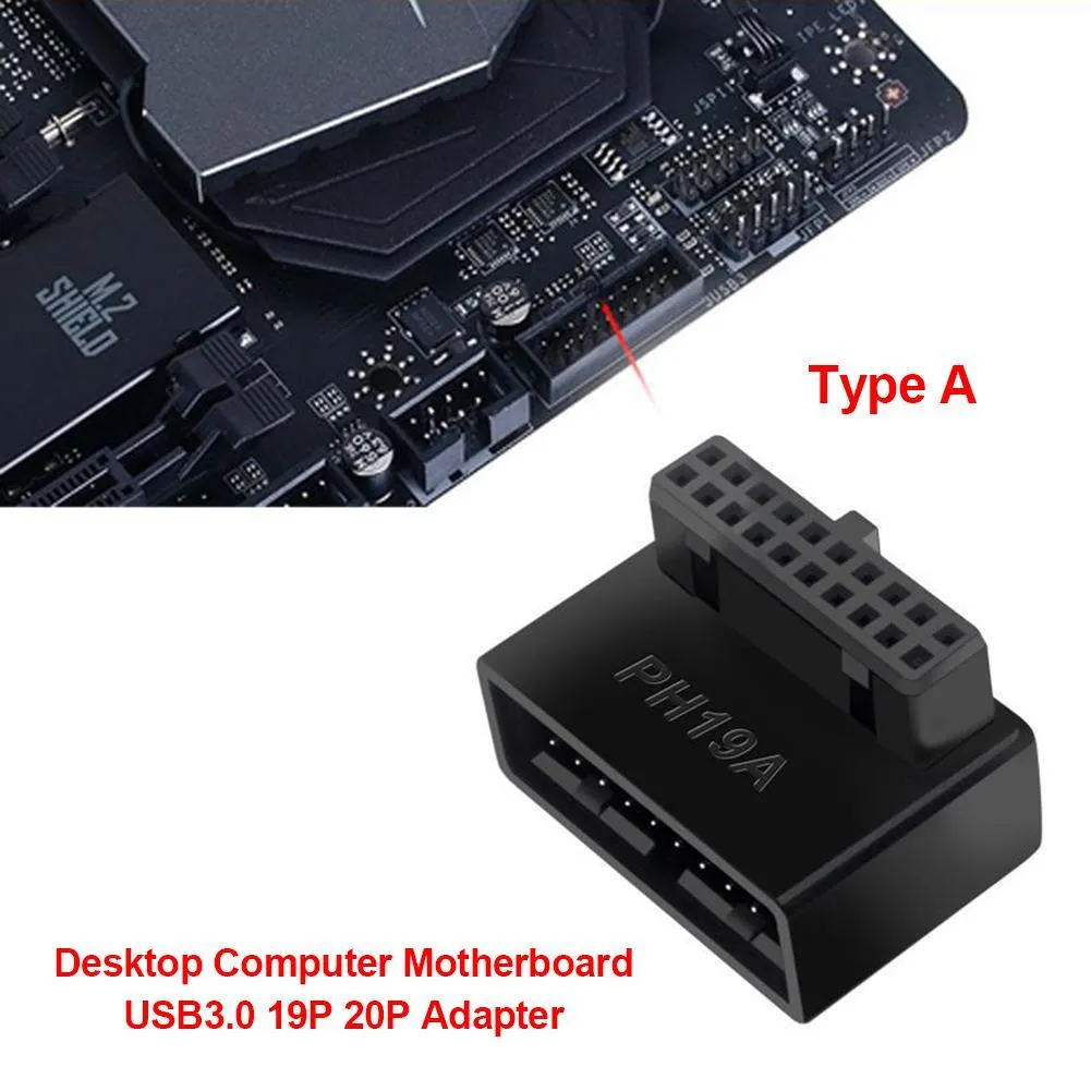 90 Degree USB 3.0 Motherboard Header usb adapter for PC Mainboard ...