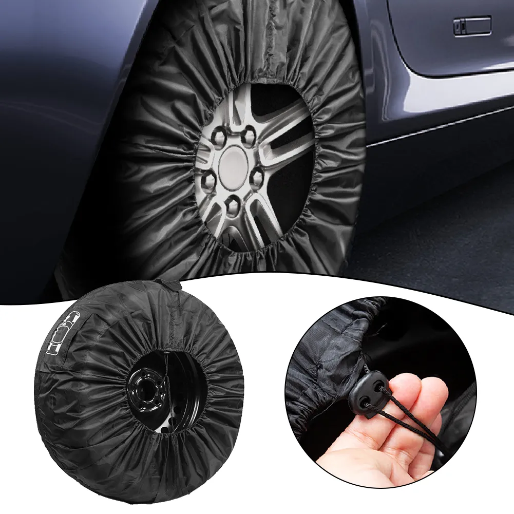 13-23 in Polyester Spare Tire Cover Waterproof Dust-Proof Tire Storage ...
