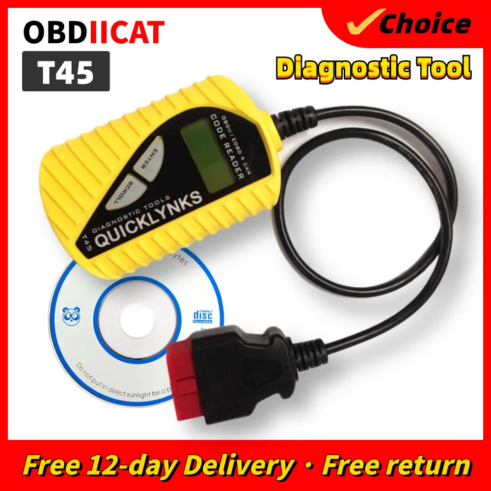 Quicklynks T45: OBDII DTC Scanner Tool for Post-1980 V--W, A-di, Sk--da ...