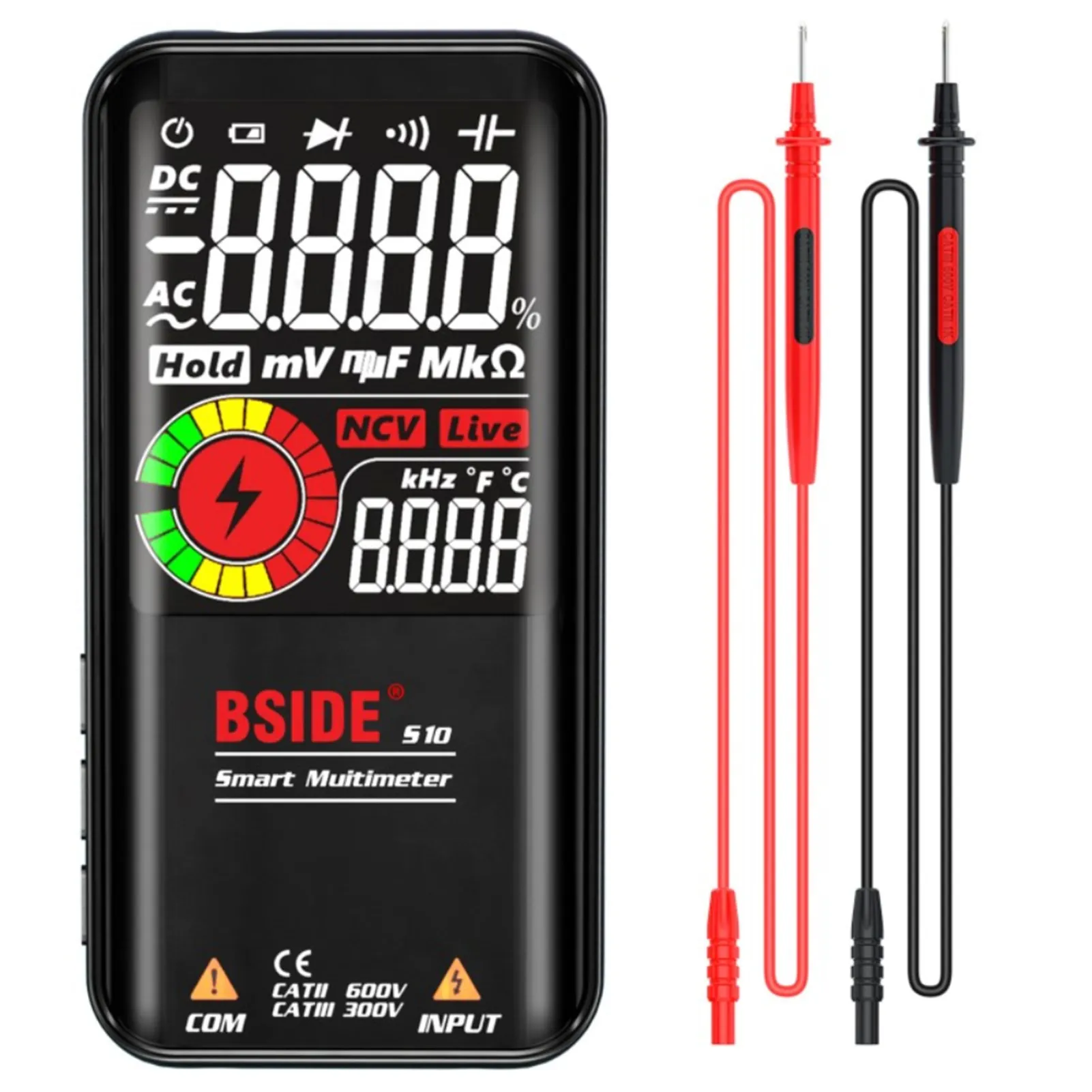 smart multimeter with Color LCD Display, S10/S11 Sizes, 9999 Digital DC ...