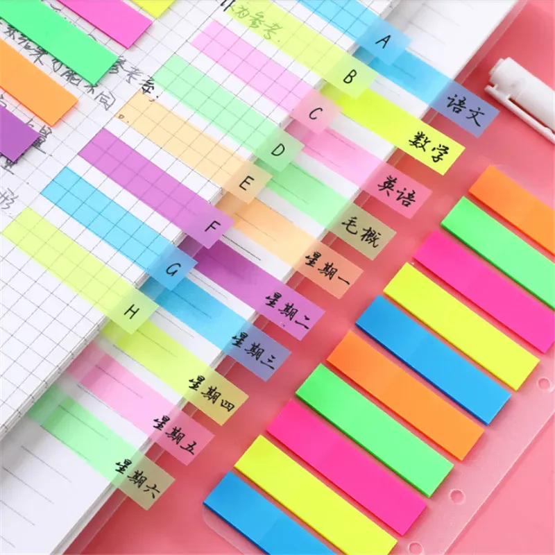 200 Sheets of Fluorescent Self-Adhesive pad memo for Sticky Notes ...
