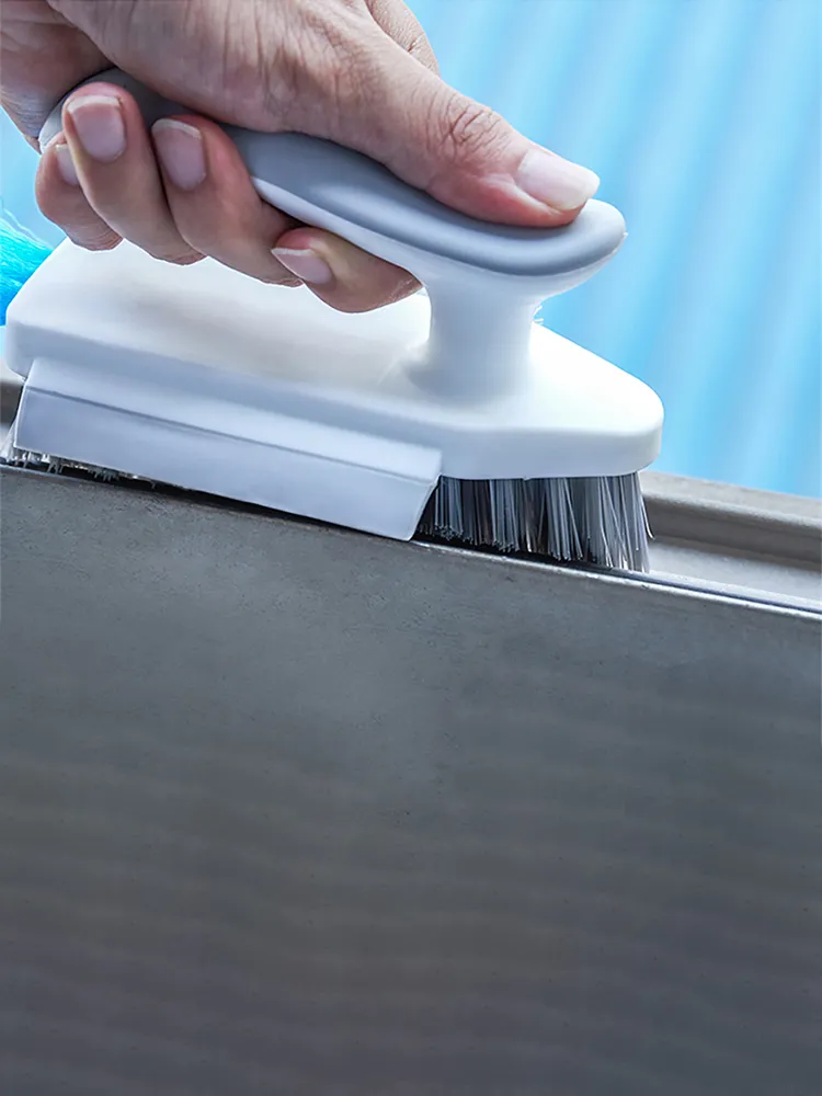 Tile and Grout Cleaning Brush Corner Scrubber Tool with 5 in Handle for ...