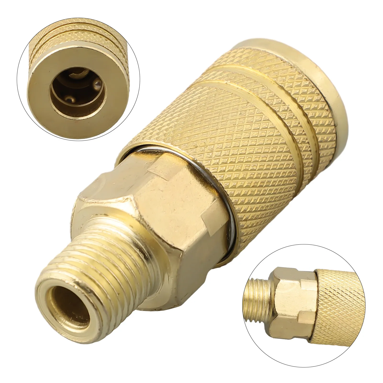 US Standard Air Tool Quick Connect Coupler: Copper Plated Male Thread ...