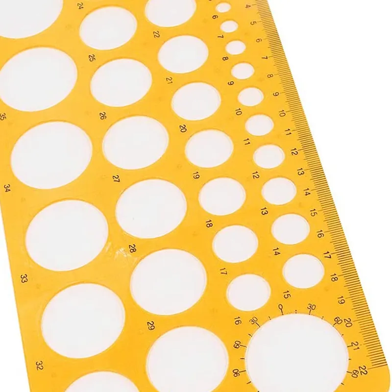 Geometric Scale and template measurement Set with Plastic Drawing Rulers