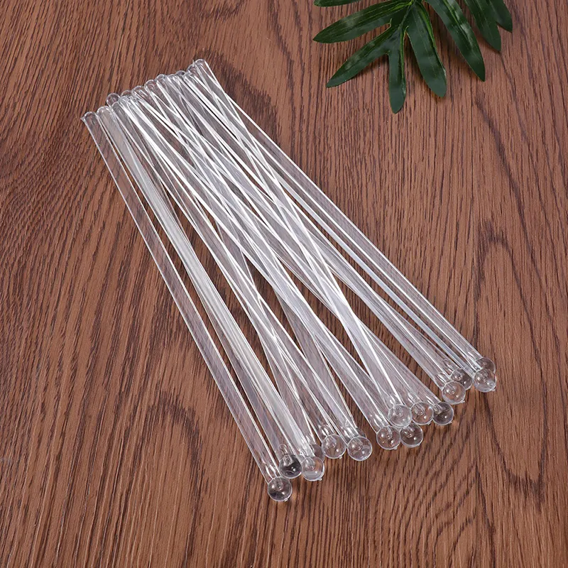 Round Head Plastic Stirring Mixing Sticks Transparent Cocktail Bar ...