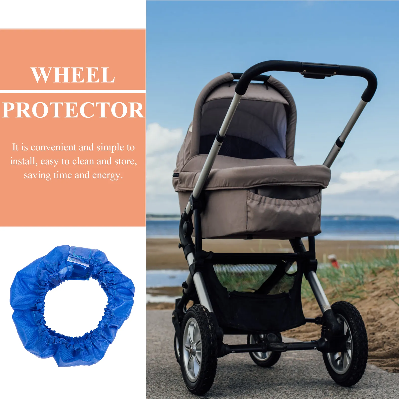4-Pack Universal Elastic Stroller Wheel Covers for All-Terrain ...
