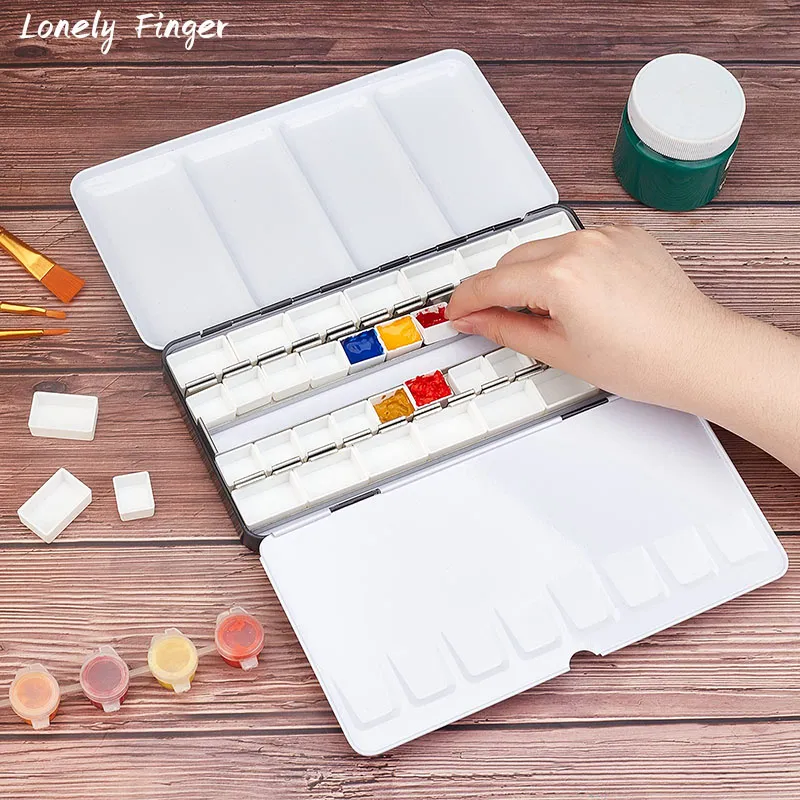 Large Watercolor Metal Palette 26 Half Pans & 14 Full Pans For Artist ...