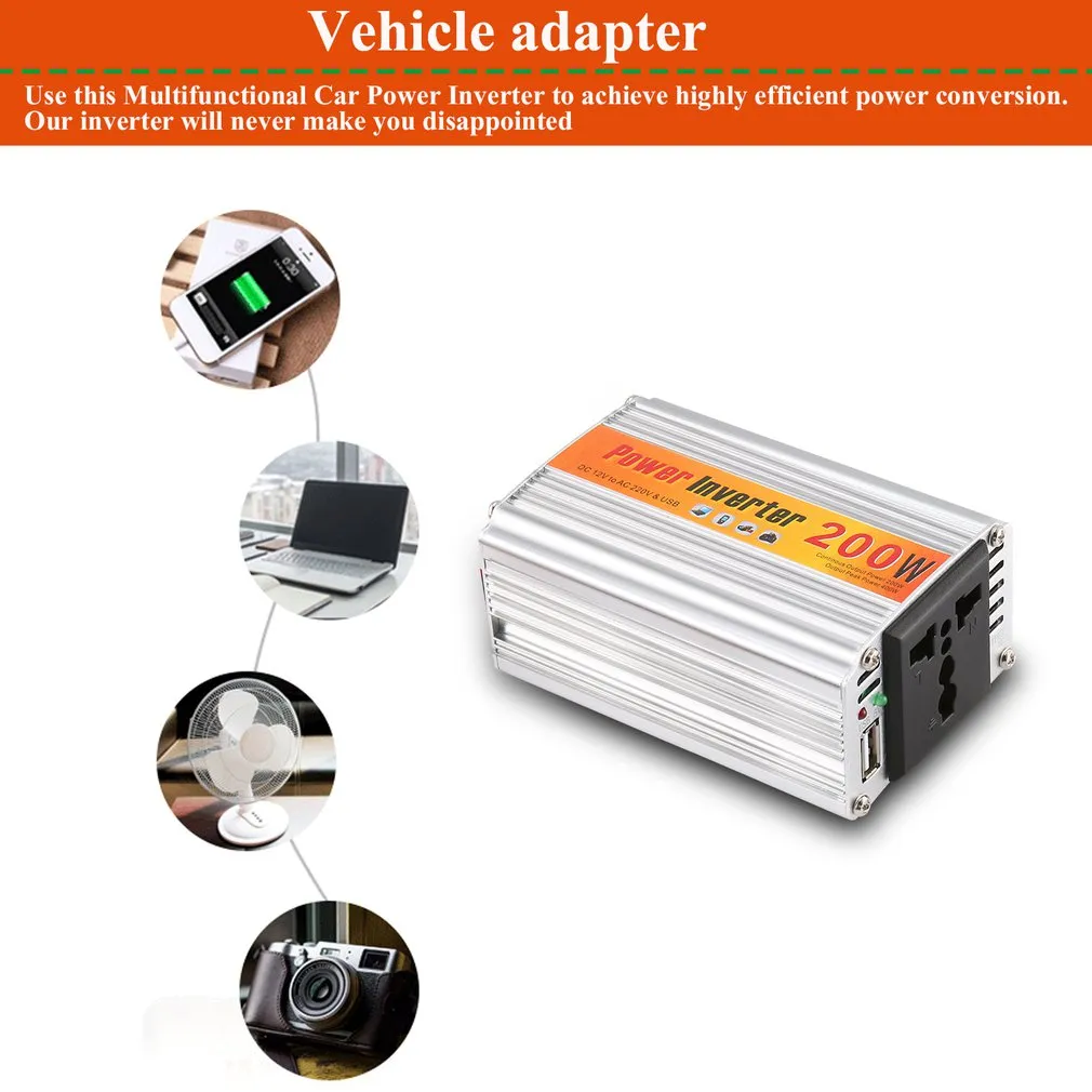 DHgate.com:Upgraded 200W Power Inverter 12V to 220V Car Power Converter ...