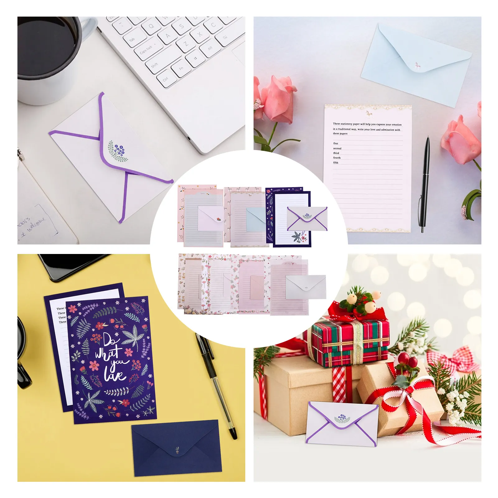 Floral printing of stationery: 8 Animal Envelopes with Letterhead Paper ...
