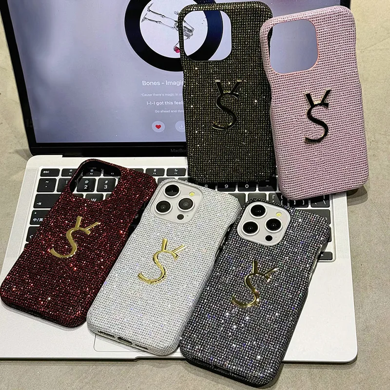 Designer Leather Glitter Phone Cover For IPhone 15 Pro Max, 15 Plus, 14, 13, 12 Fashionable ...