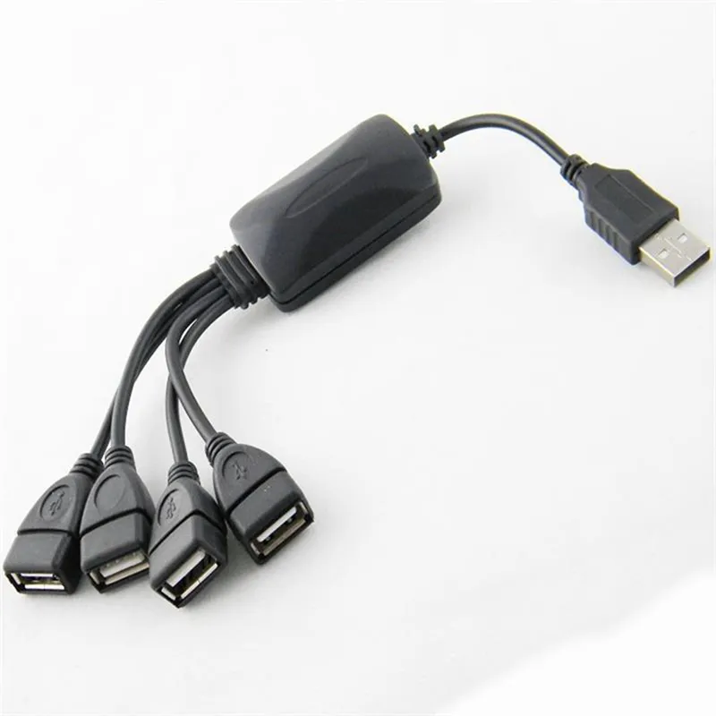 USB Hub Extender Splitter Cable: 1 Male to 4 Female, Power Adapter ...