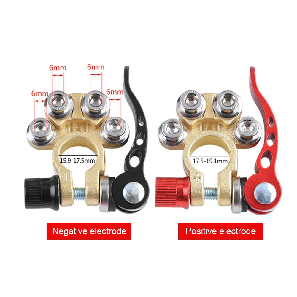 Quick Disconnect Car Battery Terminal Connectors Brass Cable Post, Shut ...