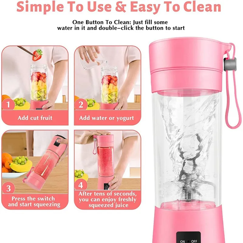 Rechargeable USB Mini blender 3d with 6 Blades for...