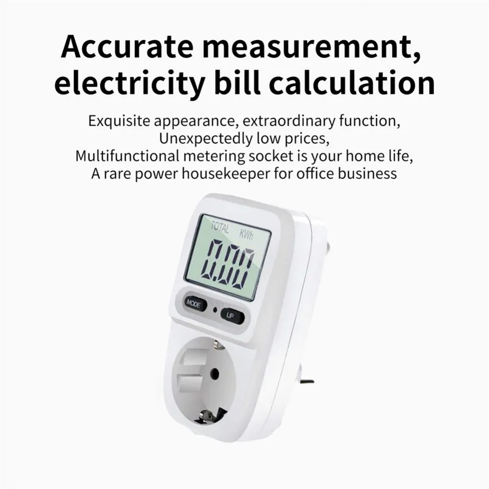 DHgate.com:2024 50Hz EU Digital LCD Power Meter Wattmeter Socket ...
