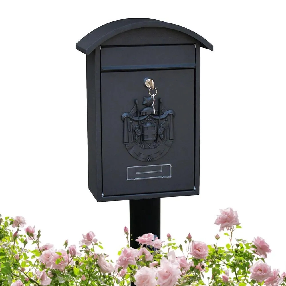 Metal Wall Mailbox Large Capacity Lockable Mailbox Weather Resistant ...