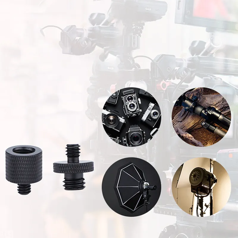 Camera Tripod Screw Adapter: Black 1/4 to 3/8 Male to Female Threaded ...