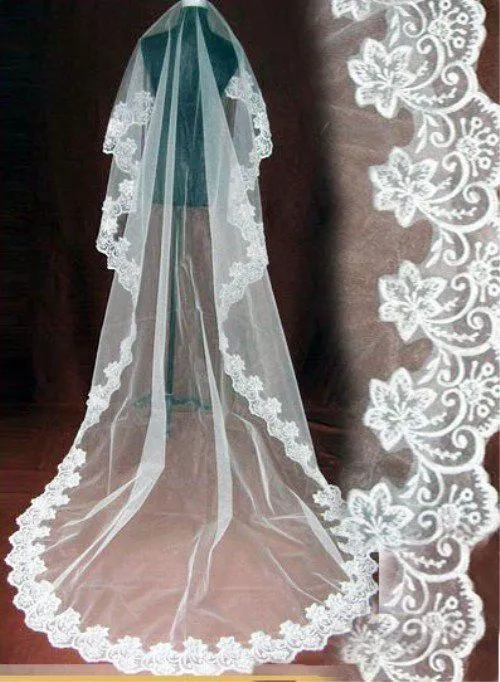 Elegant Ivory/White Single-Layer 3m Bridal Veil for Wedding Ceremonies ...