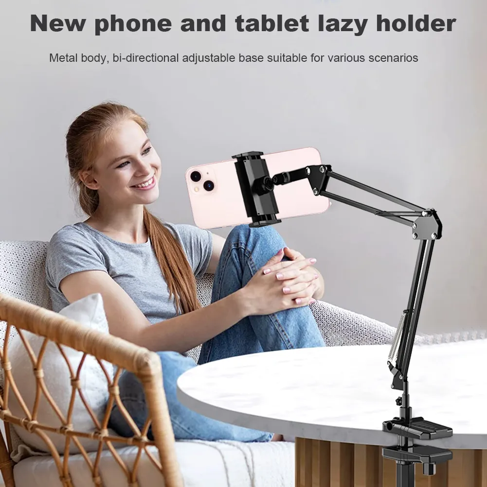 Desk Bed Phone Holder Flexible Arm Mobile Phone Desk Stand Cantilever ...