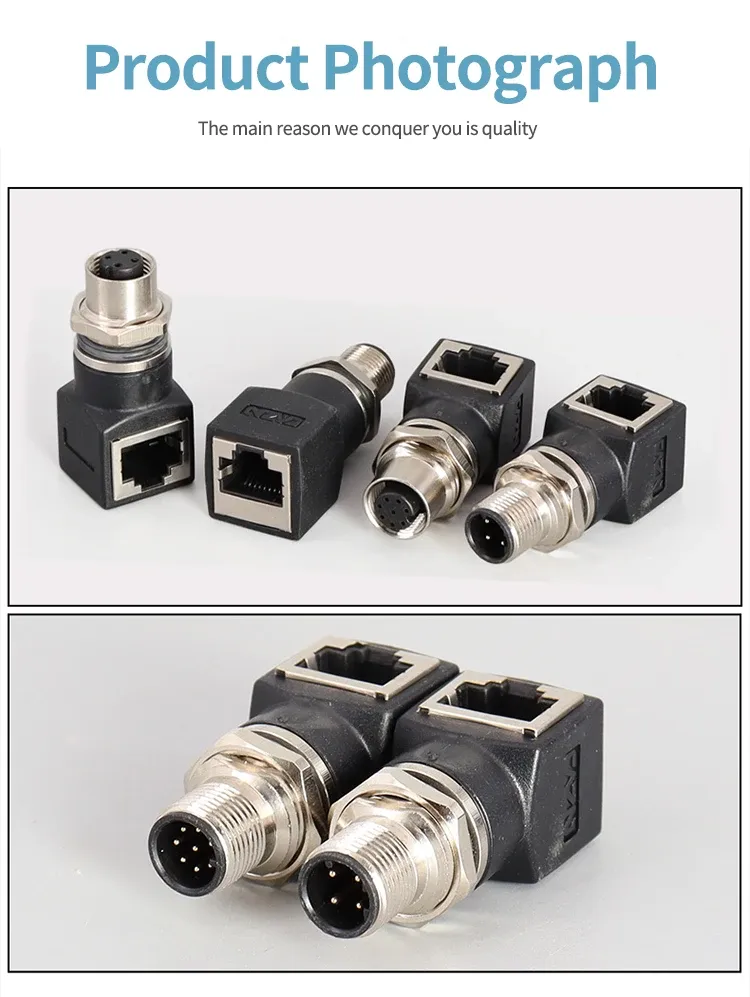 Industrial Ethernet Connector Wiring Adapter: 4Pin/8Pin To RJ45 Network ...