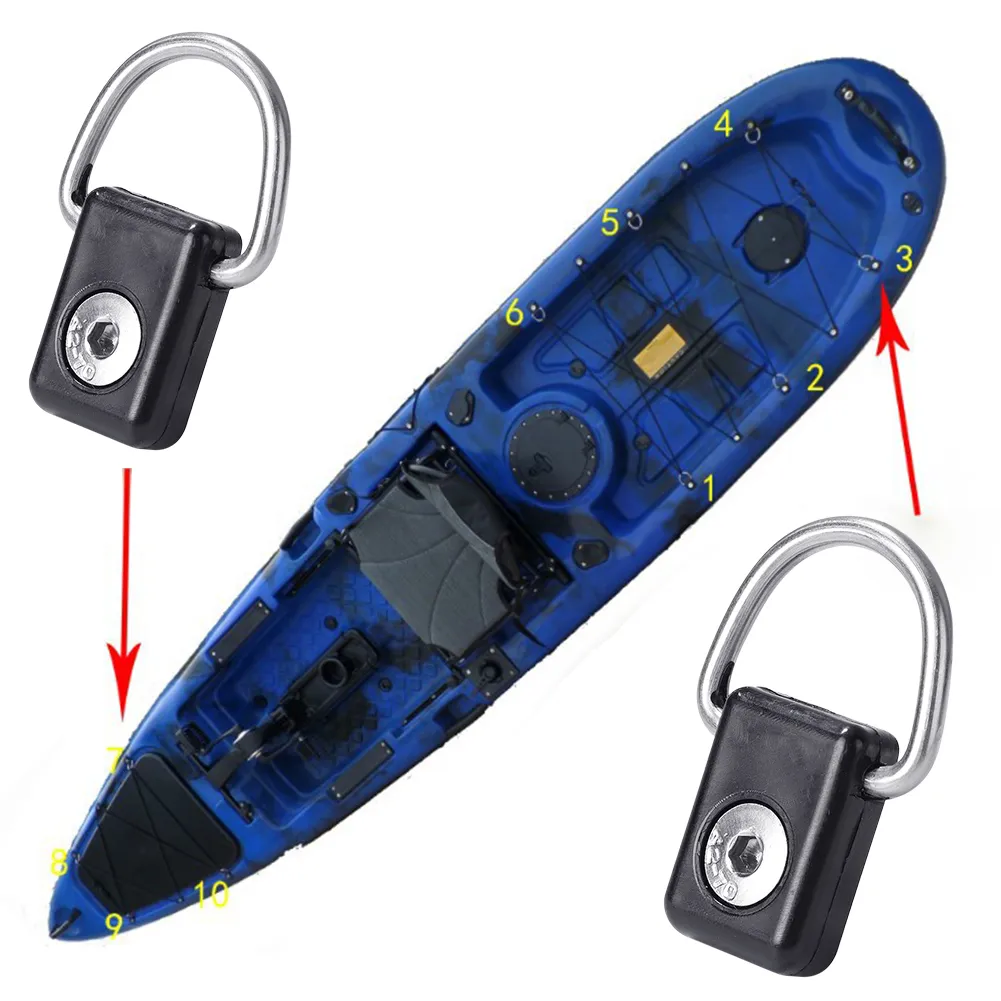 Kayak D Ring Buckle with Screws and Elastic Rope for Marine Boat and ...