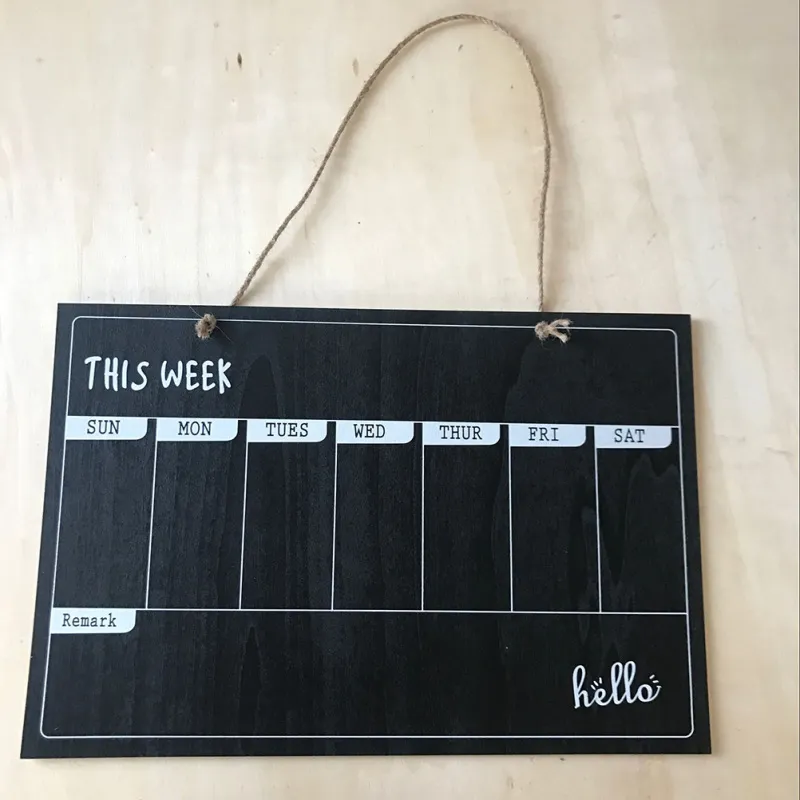 Hanging BlackBoard Wood Message Board Small Single-Sided Bamboo Frame ...