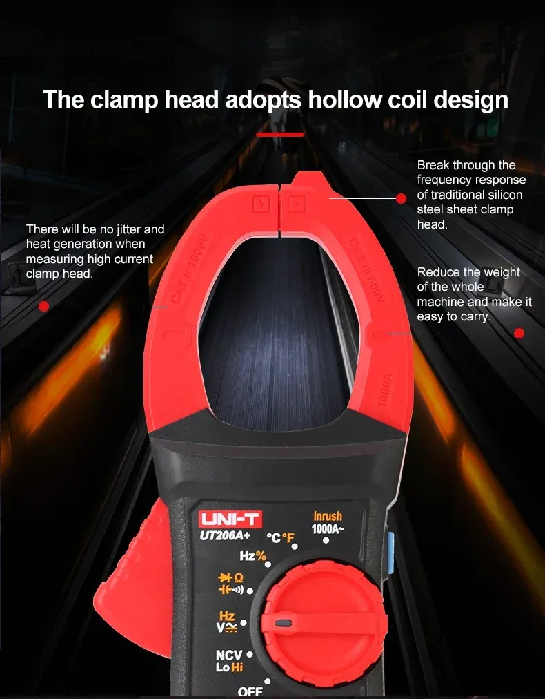 UNI T Digital Clamp Meters UT205A+ UT206A+ 1000V AC DC Current Testers ...